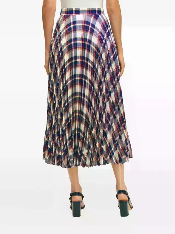 Brooks Brothers Pleated Plaid Midi Skirt