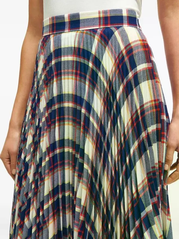 Brooks Brothers Pleated Plaid Midi Skirt