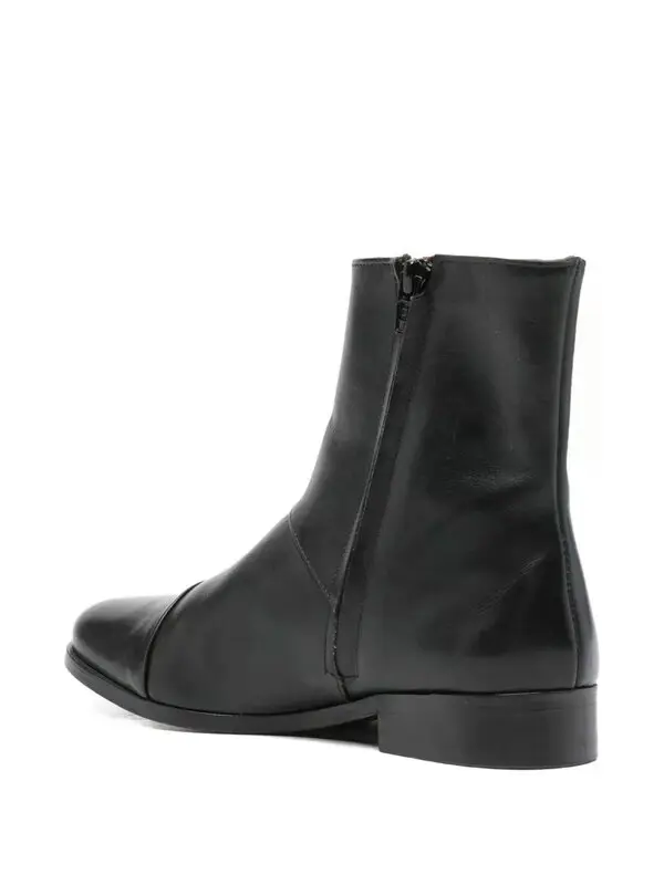 ANNE THOMAS Double-buckle Studded Ankle Boots