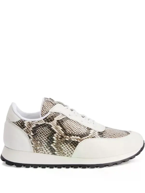 GIUSEPPE ZANOTTI Jim Snakeskin Leather Sneakers - Neutrals