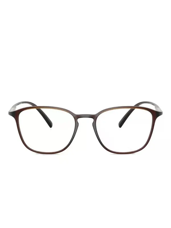 Giorgio Armani Metal-frame Rectangle Glasses - Brown