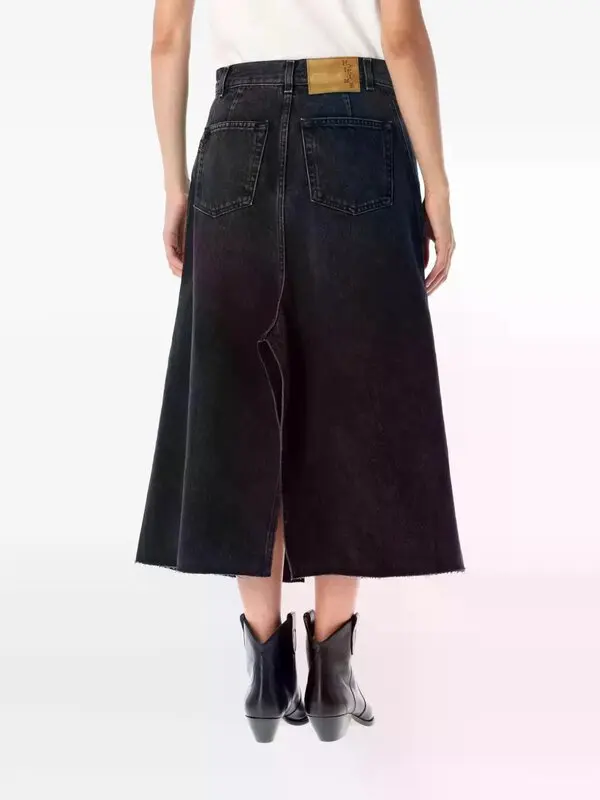 HAIKURE Asymmetric Denim Midi Skirt