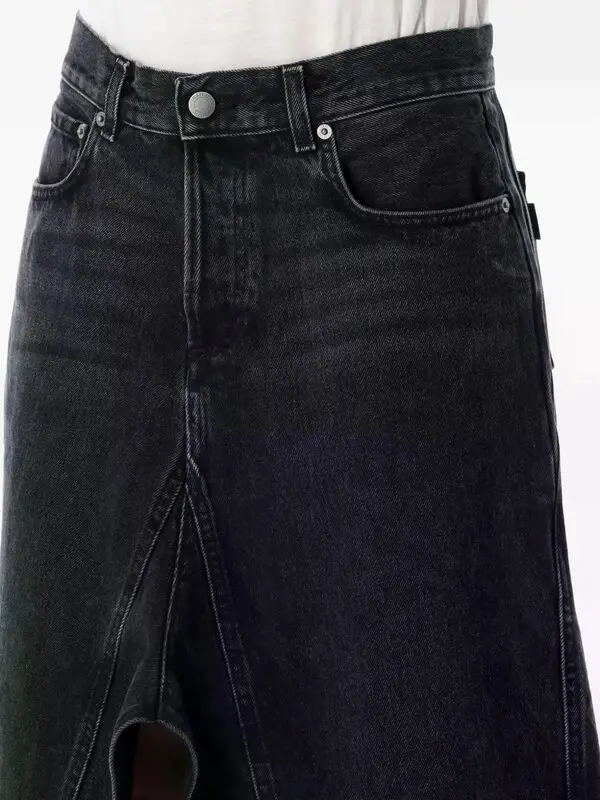 HAIKURE Asymmetric Denim Midi Skirt