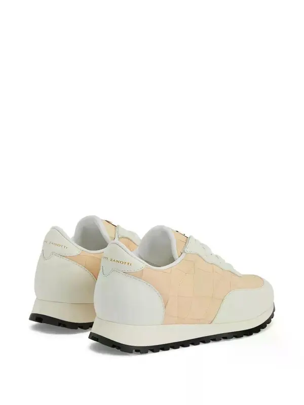 GIUSEPPE ZANOTTI Jimi Crocodile-effect Leather Sneakers - Neutrals