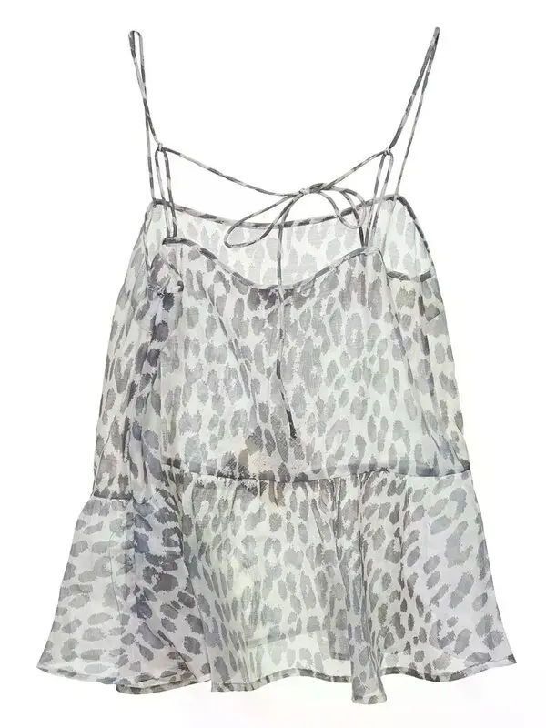 Baum Und Pferdgarten Leopard Print Ruffled Top - Grey