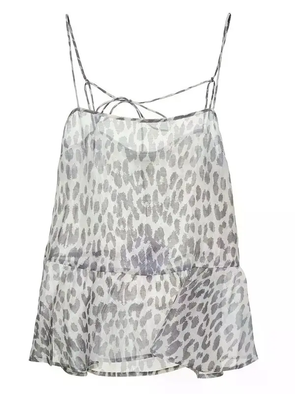 Baum Und Pferdgarten Leopard Print Ruffled Top