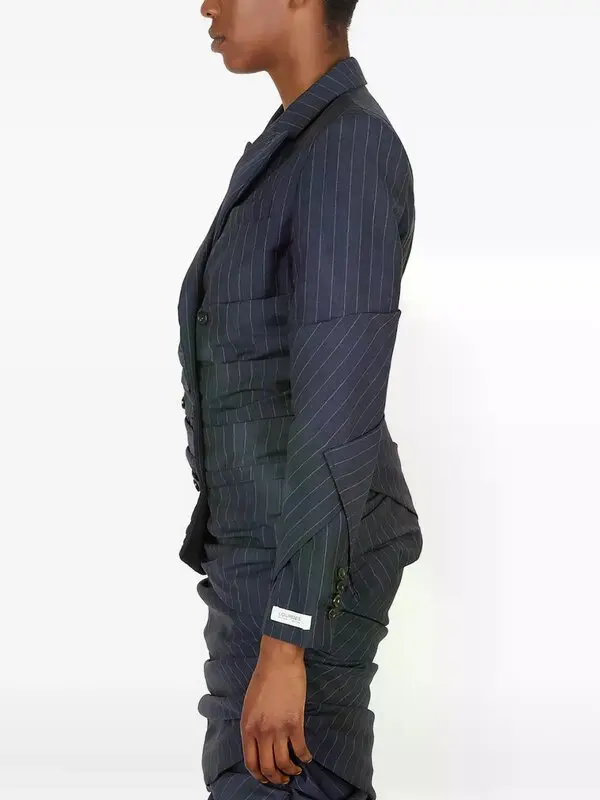 LOURDES Pinstriped Double-breasted Blazer