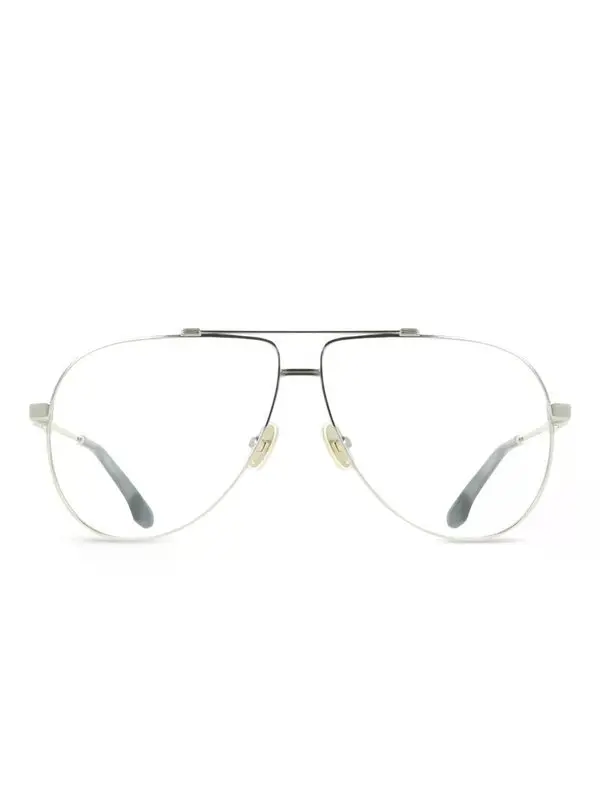 Victoria Beckham Metal Pilot-frame Glasses - Silver