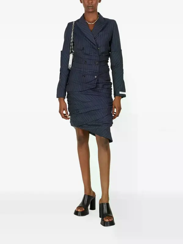LOURDES Pinstriped Asymmetrical Skirt