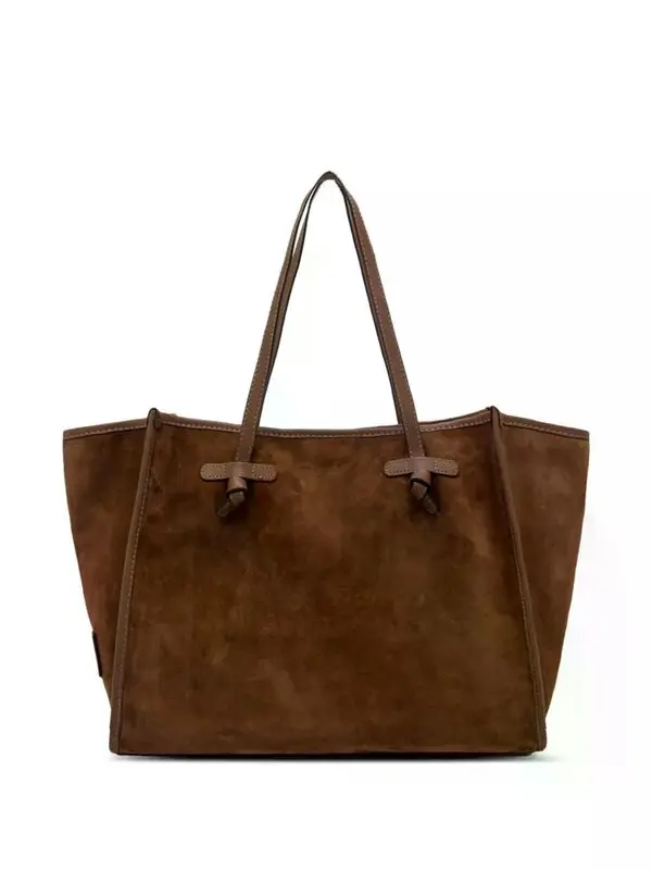 GIANNI CHIARINI Marcella Knotted-handles Suede Tote Bag