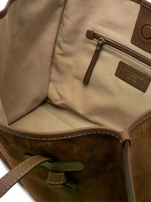 GIANNI CHIARINI Marcella Knotted-handles Suede Tote Bag