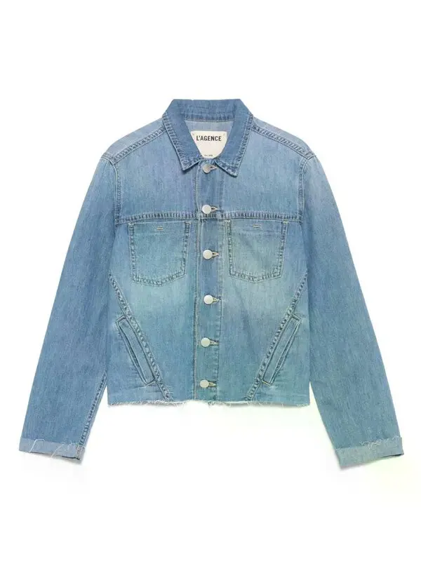 L'Agence Seam-embellished Denim Jacket