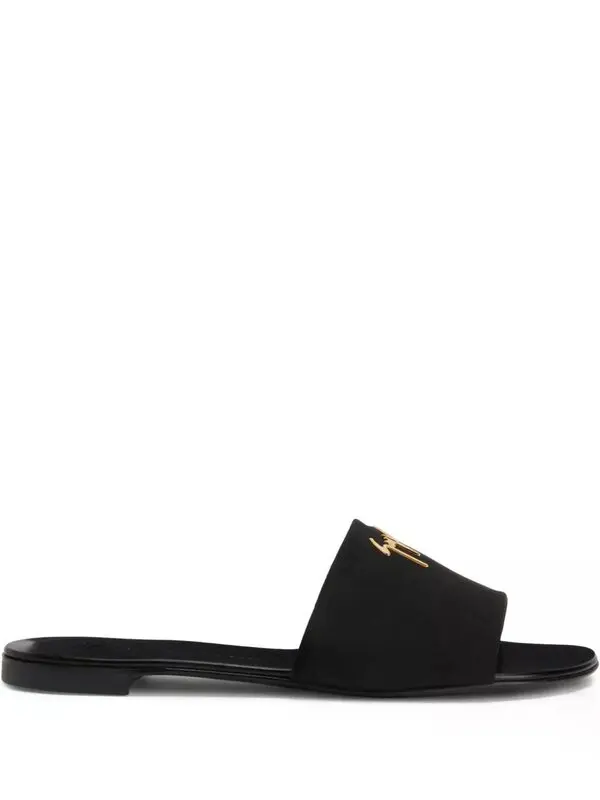 GIUSEPPE ZANOTTI Suede Logo Mules