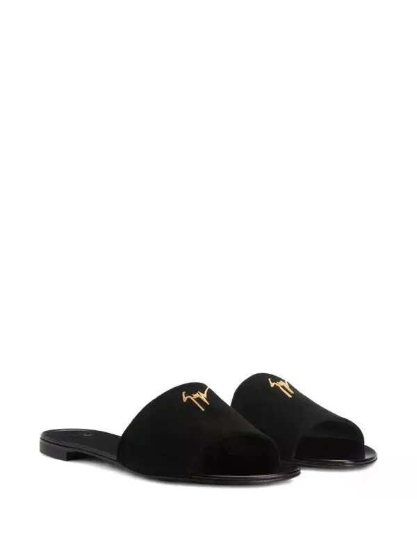 GIUSEPPE ZANOTTI Suede Logo Mules