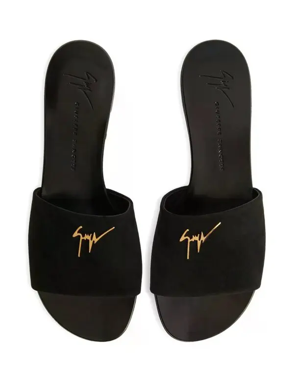 GIUSEPPE ZANOTTI Suede Logo Mules