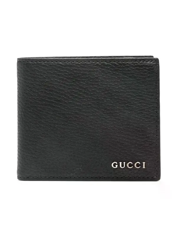 Gucci Logo-lettering Leather Wallet - Black