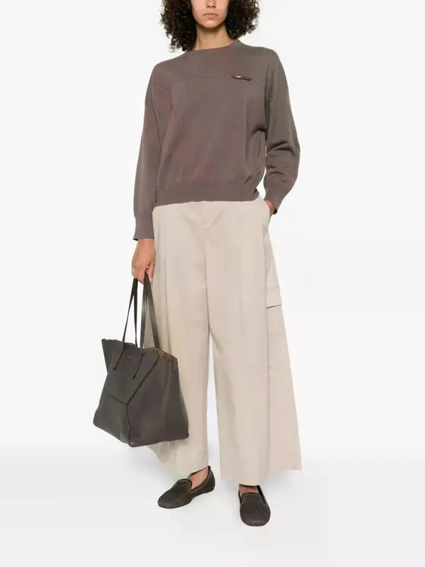 Brunello Cucinelli Paneled Crew-neck Sweater