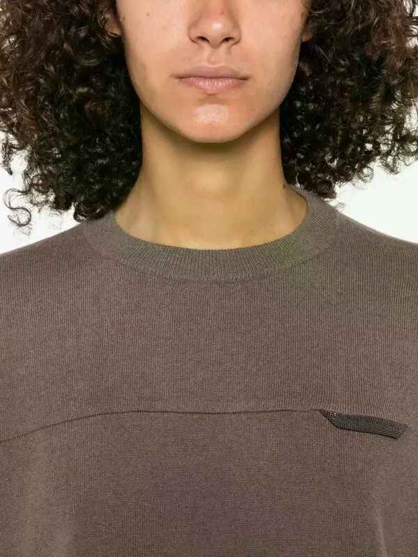 Brunello Cucinelli Paneled Crew-neck Sweater