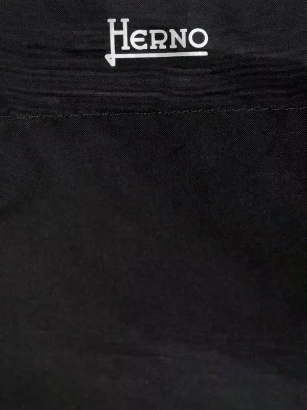 Herno Concealed Front Hooded Jacket - Black