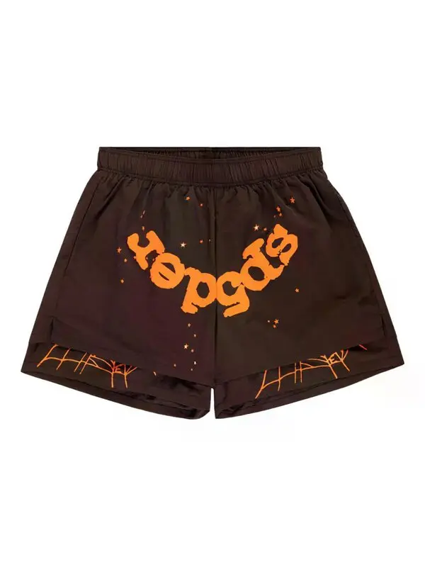 SP5DER Og Web Double-layer Shorts - Brown