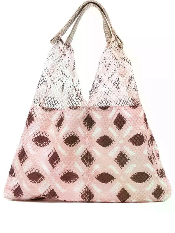 ÉPICE Elziver Mesh Geometric-print Shoulder Bag