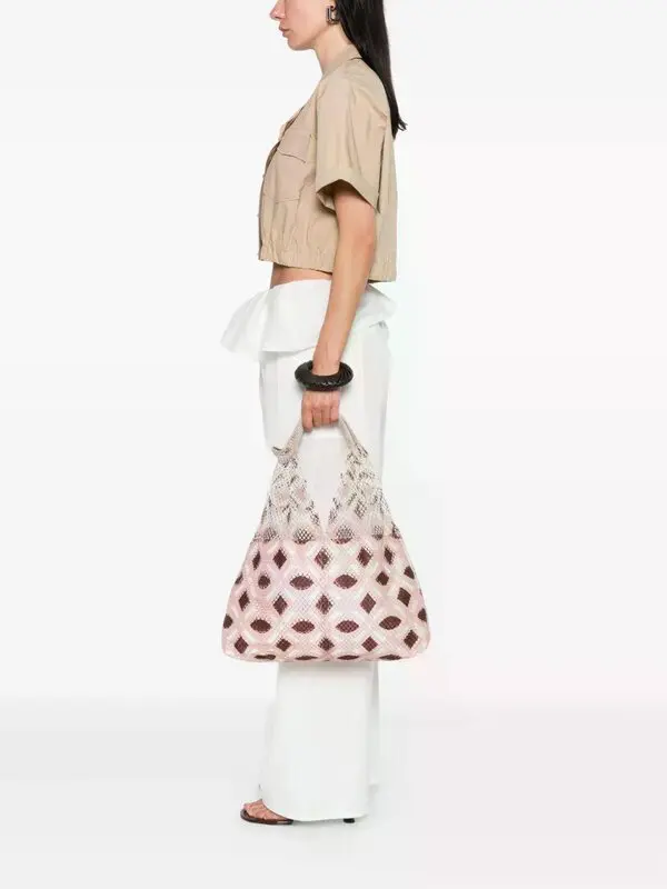 ÉPICE Elziver Mesh Geometric-print Shoulder Bag