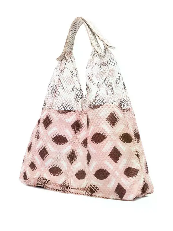 ÉPICE Elziver Mesh Geometric-print Shoulder Bag