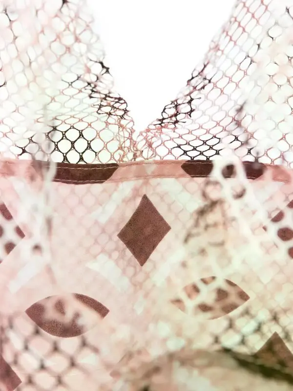 ÉPICE Elziver Mesh Geometric-print Shoulder Bag