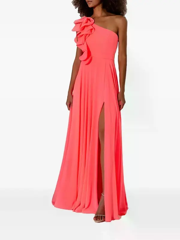 ALLURE Ruffle One-shoulder Maxi Dress