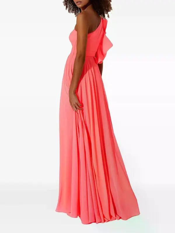 ALLURE Ruffle One-shoulder Maxi Dress