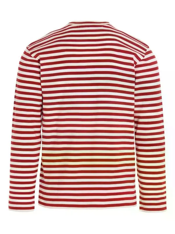 Play Comme Des Garcon Striped Heart-logo T-shirt