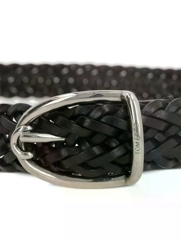 TOM FORD Braided Leather Belt - Brown