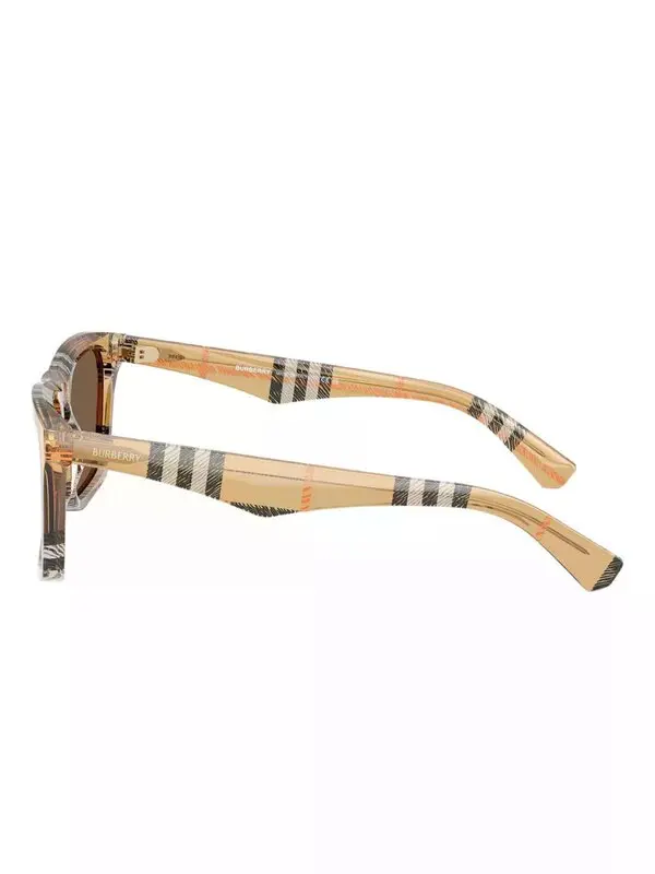 Burberry Checked Square-frame Sunglasses