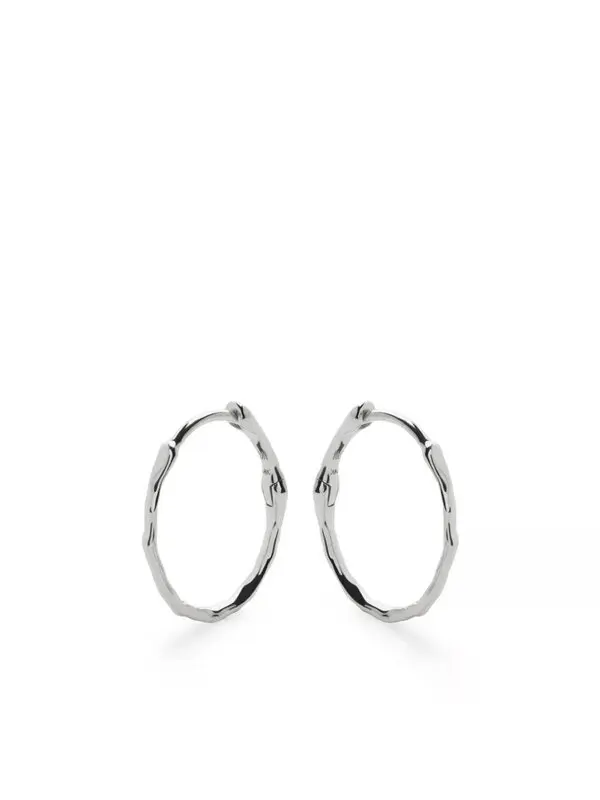 Monica Vinader 14k White Gold Small Siren Hoops - Silver