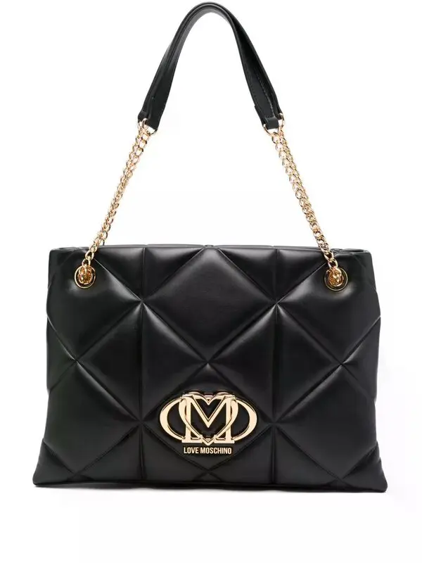 Moschino Quilted Shoulder Bag - Black