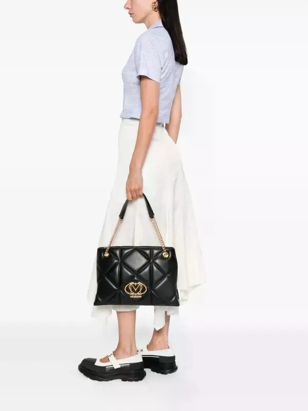 Moschino Quilted Shoulder Bag - Black
