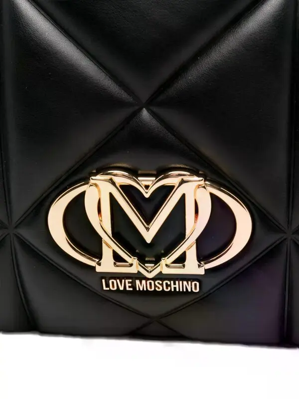 Moschino Quilted Shoulder Bag - Black
