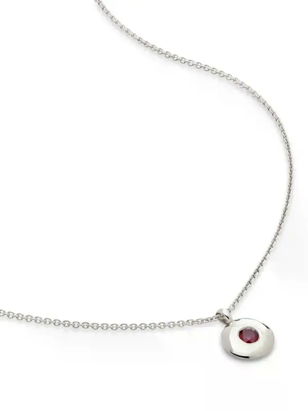 Monica Vinader January Birthstone Garnet Necklace - Silver