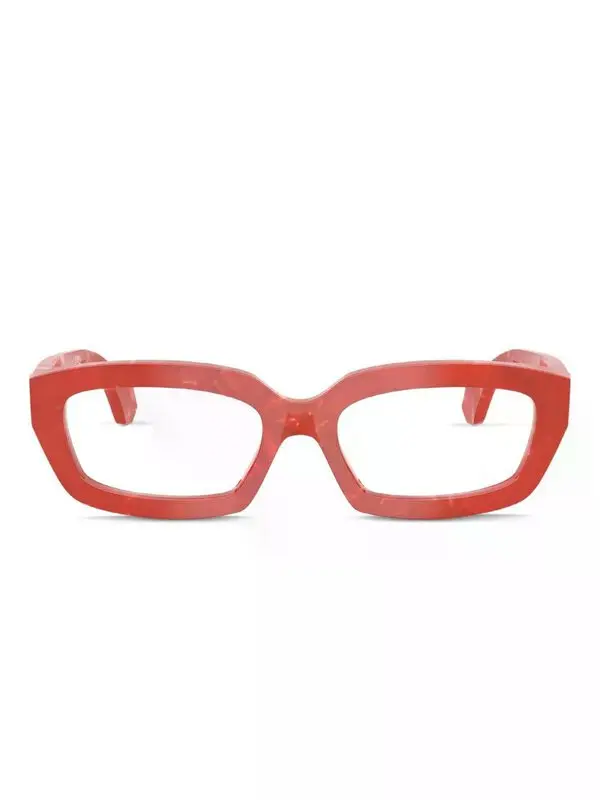 ALAIN MIKLI Geometric Acetate Eyeglasses - Red