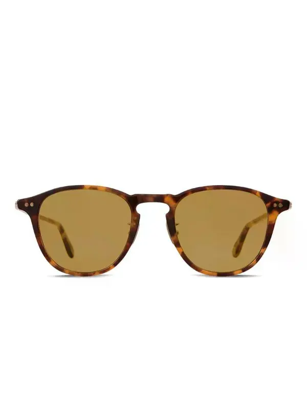 Garrett Leight Hampton Tortoiseshell Round Sunglasses