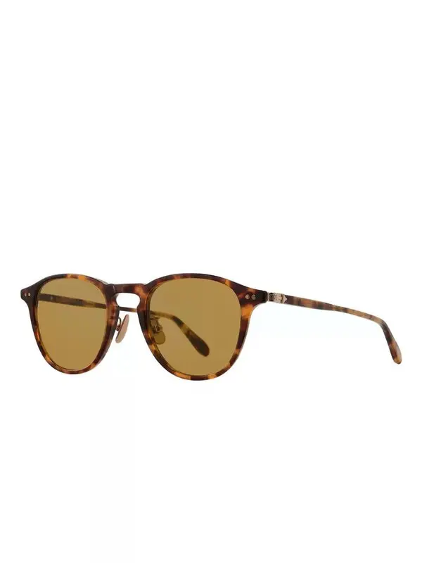 Garrett Leight Hampton Tortoiseshell Round Sunglasses