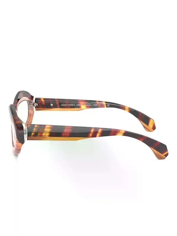 ALAIN MIKLI Striped Oval-frame Glasses