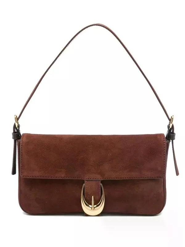 Staud Harlow Buckled Suede Shoulder Bag