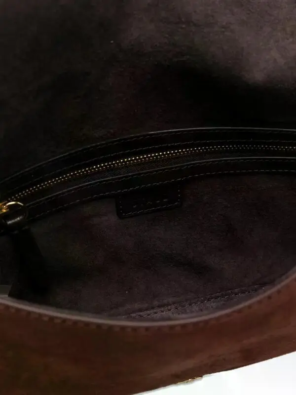 Staud Harlow Buckled Suede Shoulder Bag