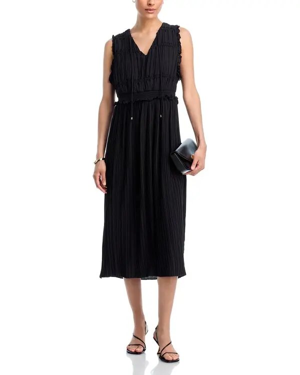 T Tahari Tiered Pleated Dress