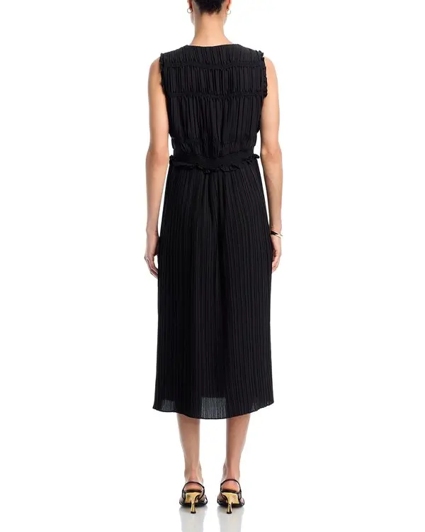 T Tahari Tiered Pleated Dress