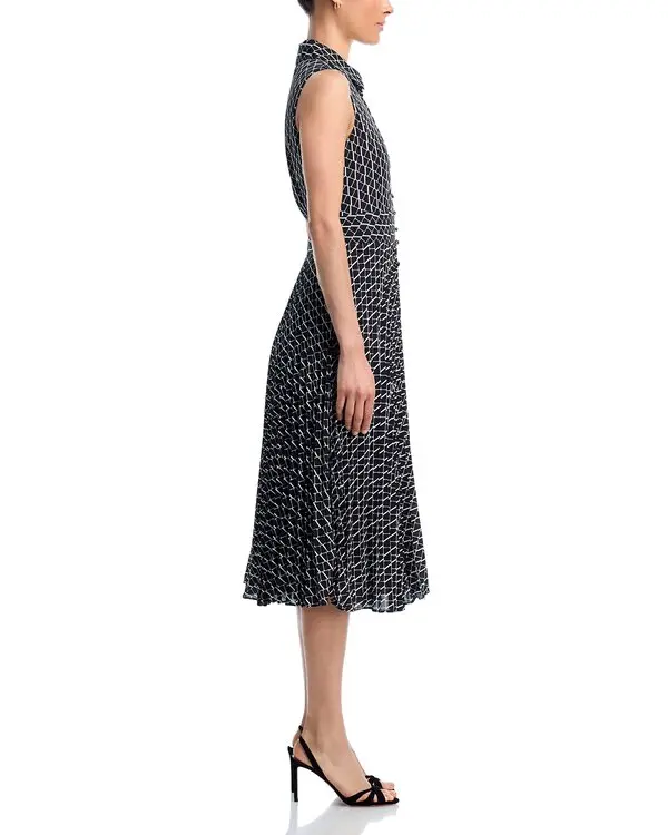 T Tahari Button Front Midi Dress