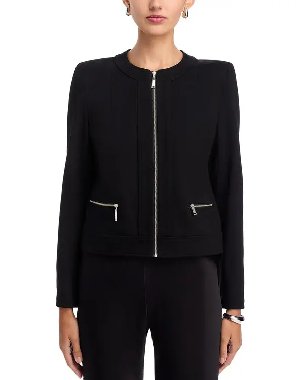 Misook Zip Front Jacket - Black