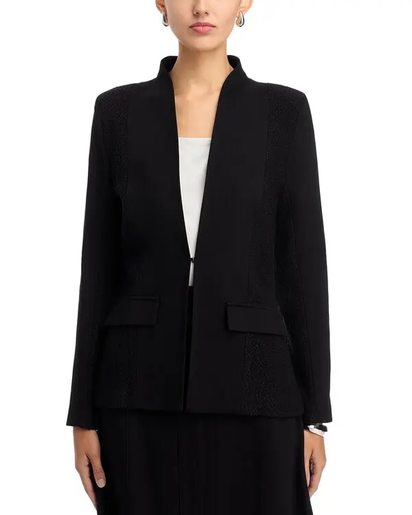 Misook Long Sleeve Ponte Jacket - Black