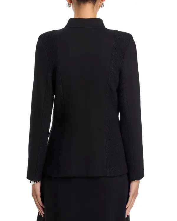 Misook Long Sleeve Ponte Jacket - Black